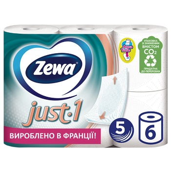 Zewa Just 1 White Five-Layer Toilet Paper 6pcs buy from 253.20 UAH ...