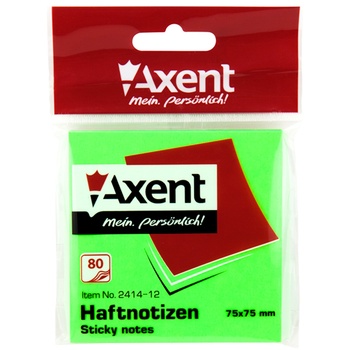 Axent Paper Block with Sticky Layer 80 sheets 75x75mm green - order the best from MegaMarket