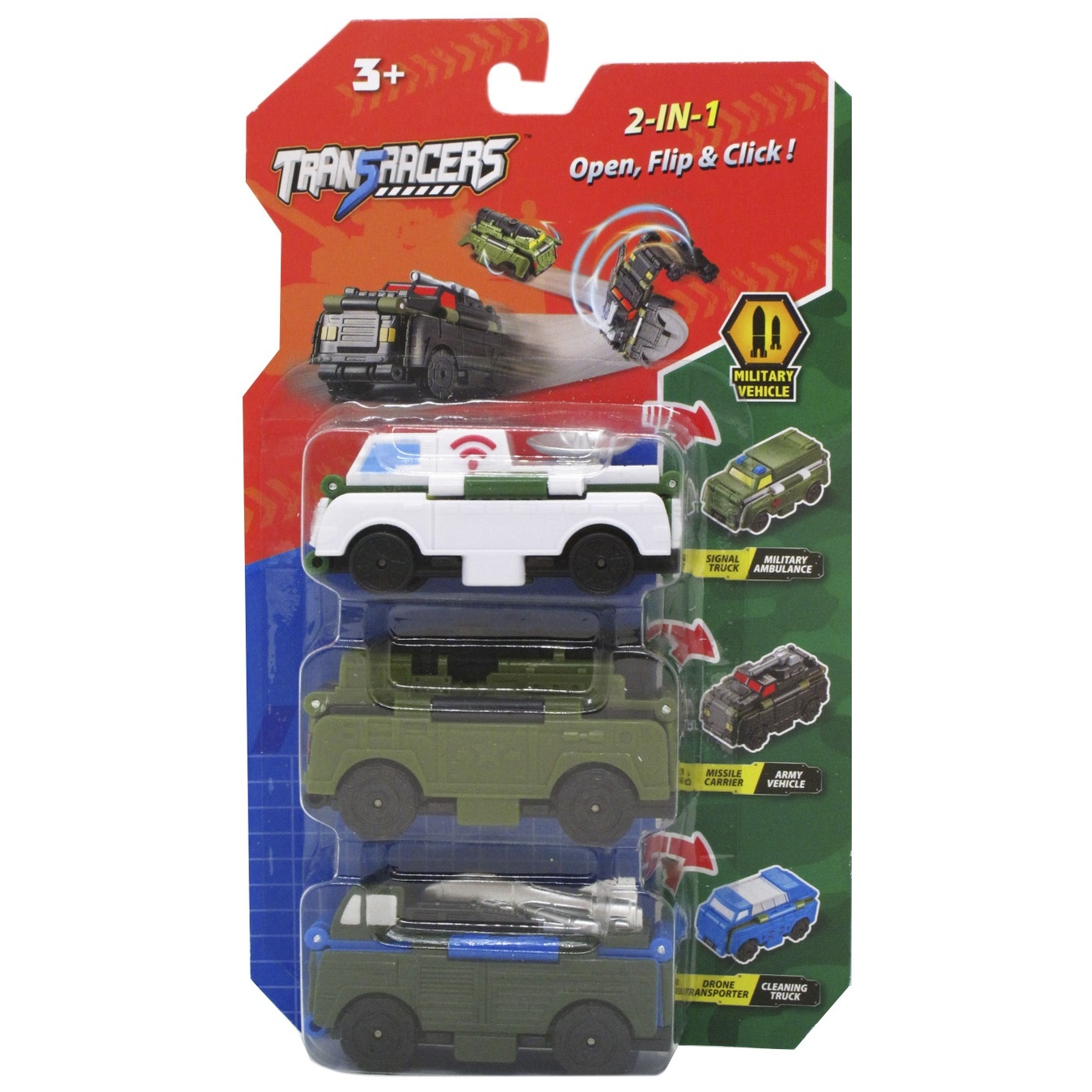 TransRacers Cars 2 in 1 Military Transport 3 Elements Toy Set ️ home ...